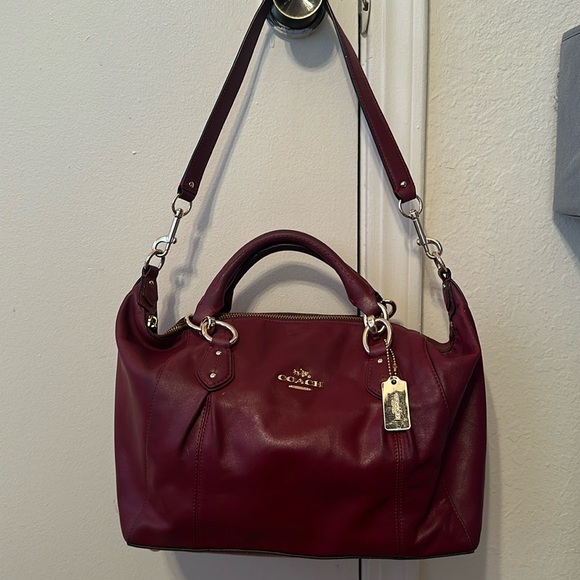 Coach | Bags | Coach Collette Oxblood Red Leather Satchel Purse Handbag ...
